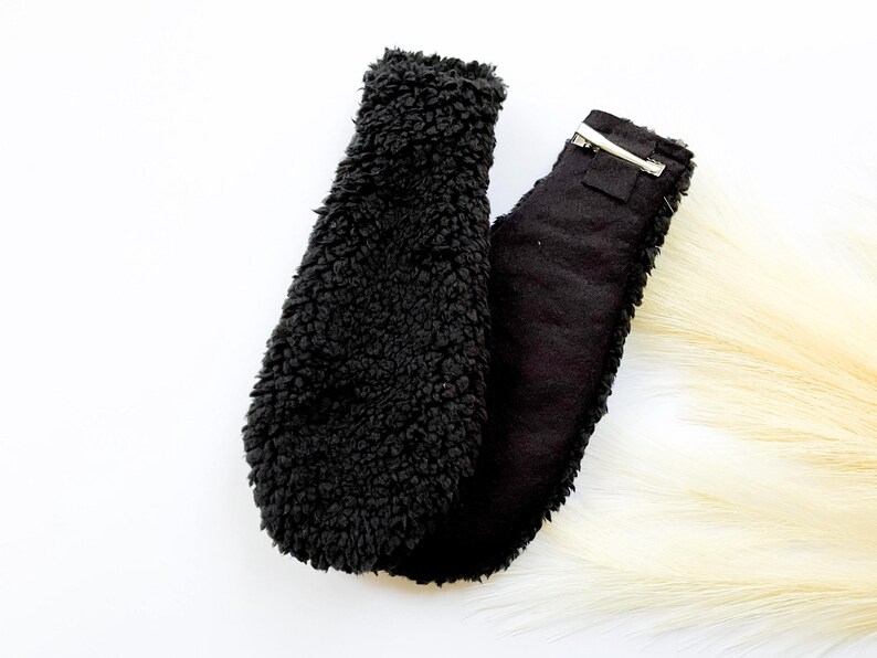 BLACK PUPPY DOG Costume Ears Clips And/or Tail, Fluffy Ears Style ...