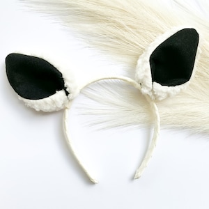White Ivory and Black SHEEP Ears Costume Headband And/or Tail, Toddler ...