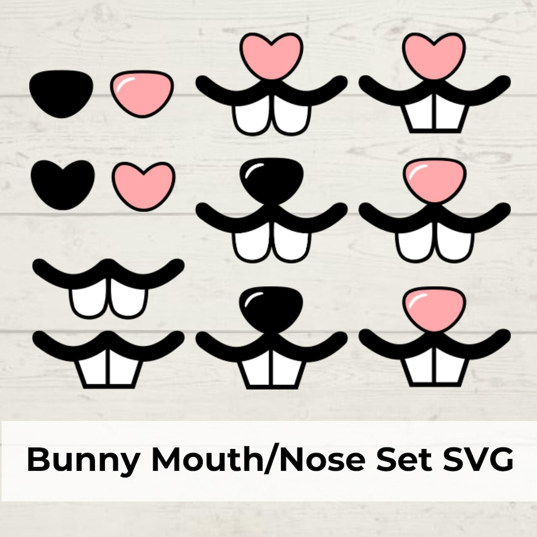 Bunny Mouth Svg, Bunny Nose Svg, Bunny Face Svg, Felt Mouth Svg, Felt ...