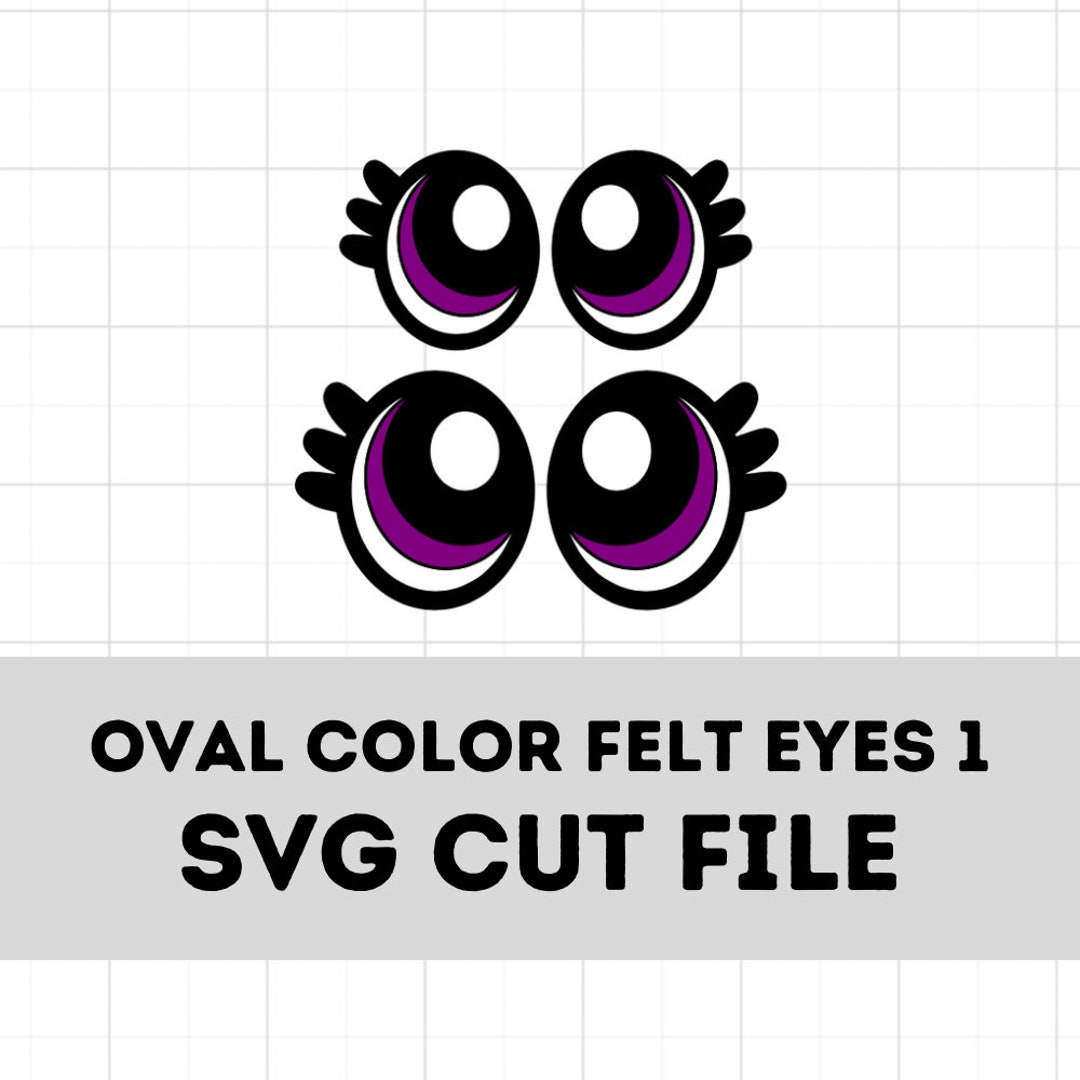 Oval Eyes SVG - Color 1, Digital Download, DIY Felt Eyes, Felt Eyes Cut ...