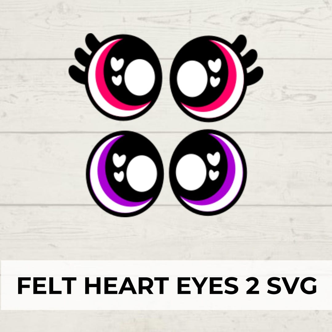 Heart Eyes SVG Digital Download - Style 2, Heart Eyes Cricut Cut File ...