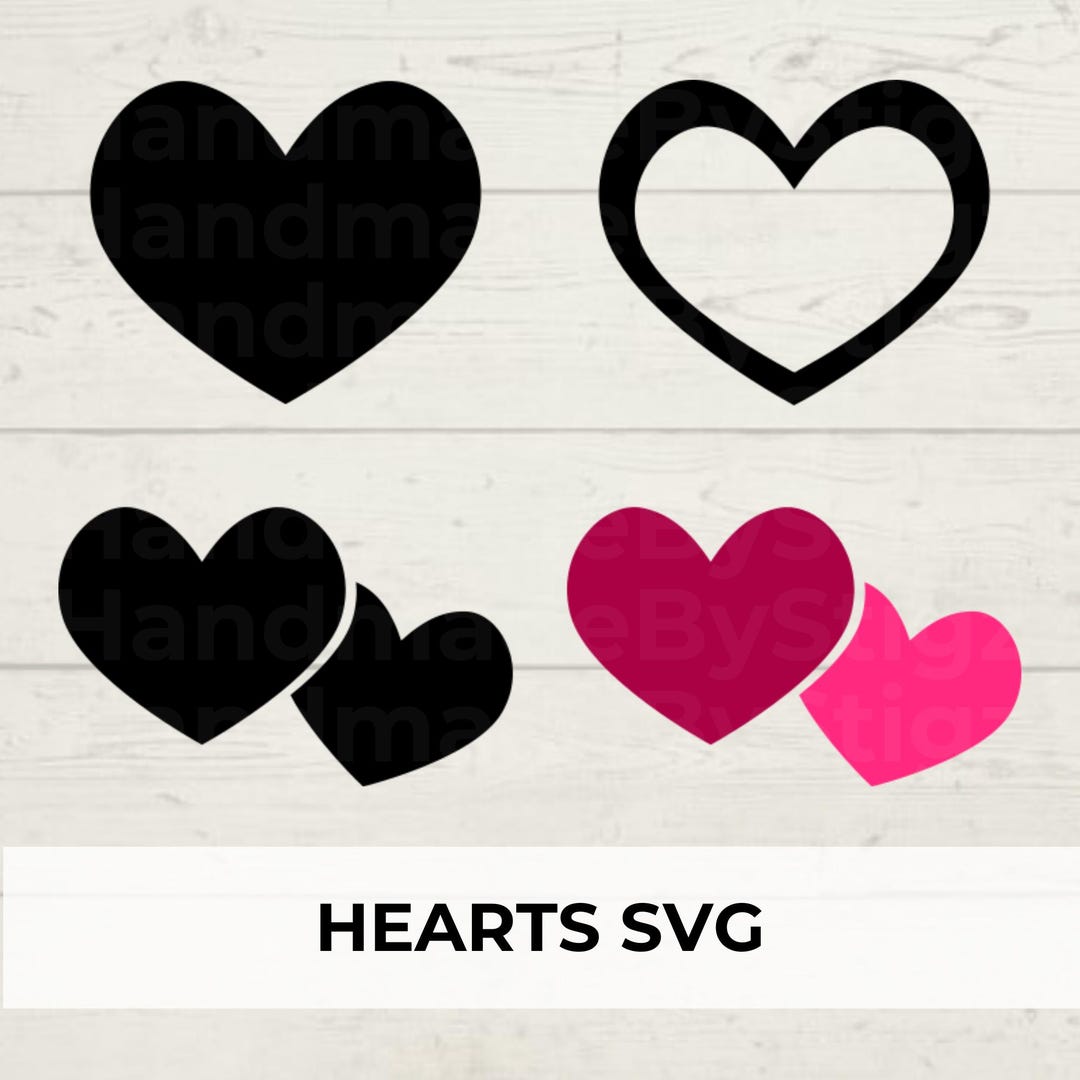 Heart SVG, Heart Digital Download, Double Heart, Heart Outline, Cricut ...