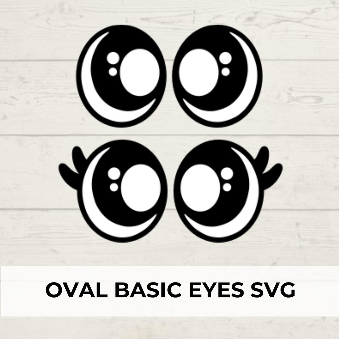 Felt Eyes SVG: Oval Basic Eyes Cut File (digital Download) - Etsy
