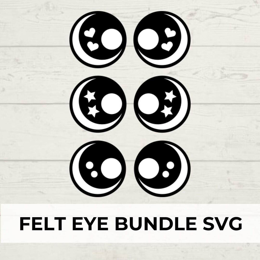 Felt Eyes SVG Bundle: DIY Amigurumi Eyes, Cricut Cut File (digital ...