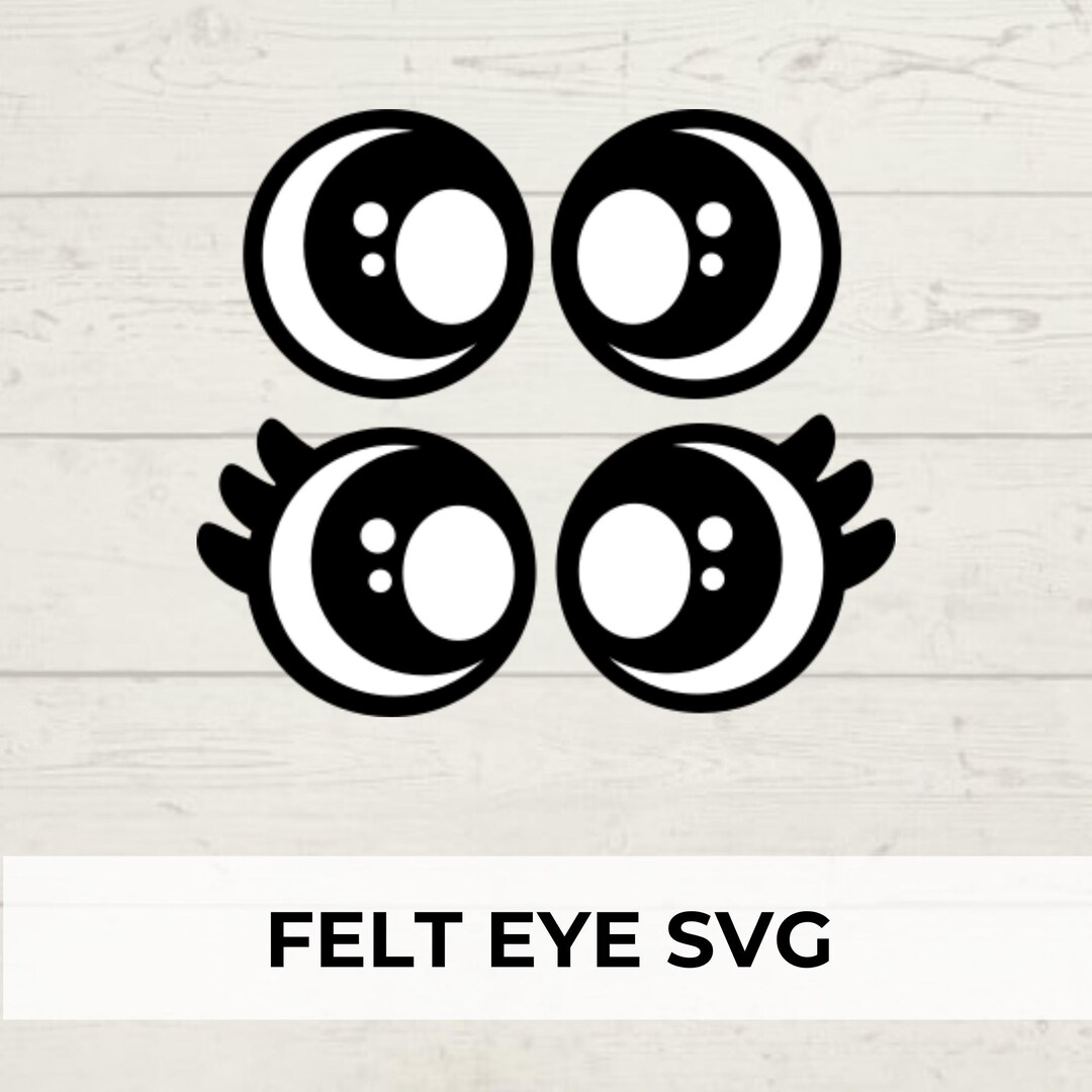Felt Eyes SVG: Basic Kawaii Eyes, Cricut Cut File (digital Download) - Etsy