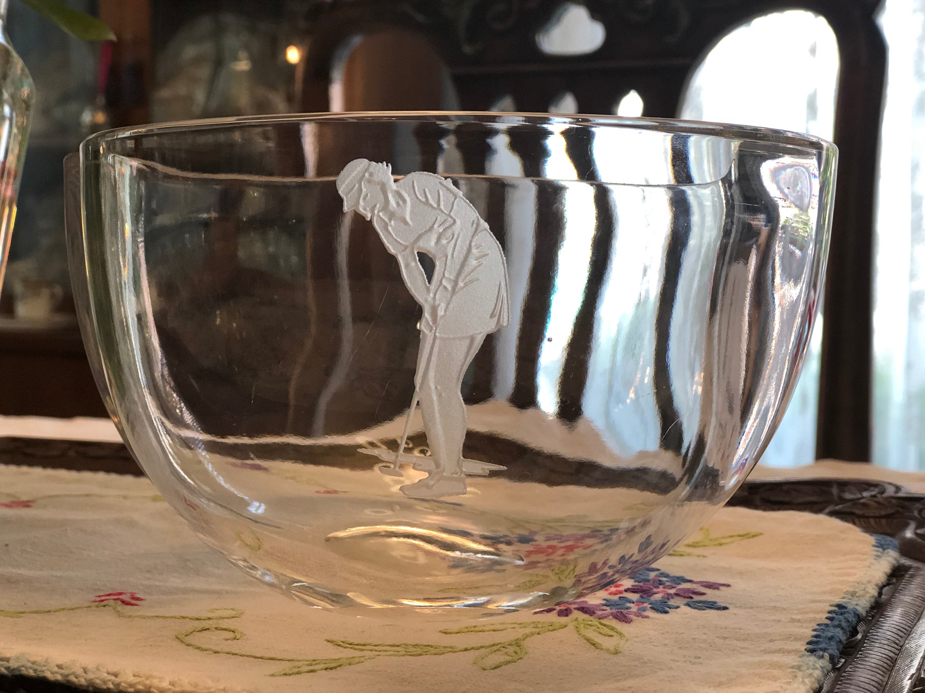 Nybro Swedish Crystal Presumed Paul Isling Trophy Bowl | Etsy