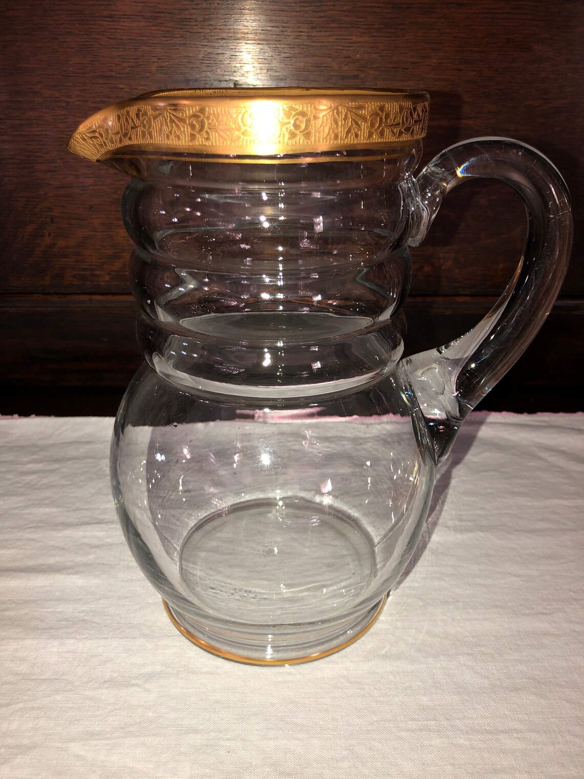 Dunbar 3-ring Large Clear Pitcher With Rambler Rose Gold - Etsy