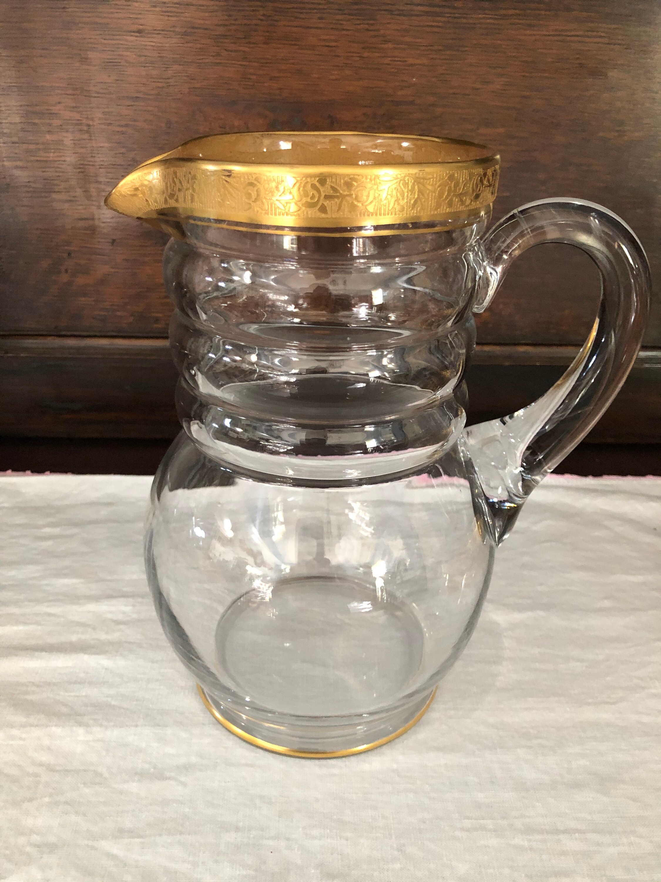 Dunbar 3-ring Large Clear Pitcher With Rambler Rose Gold - Etsy