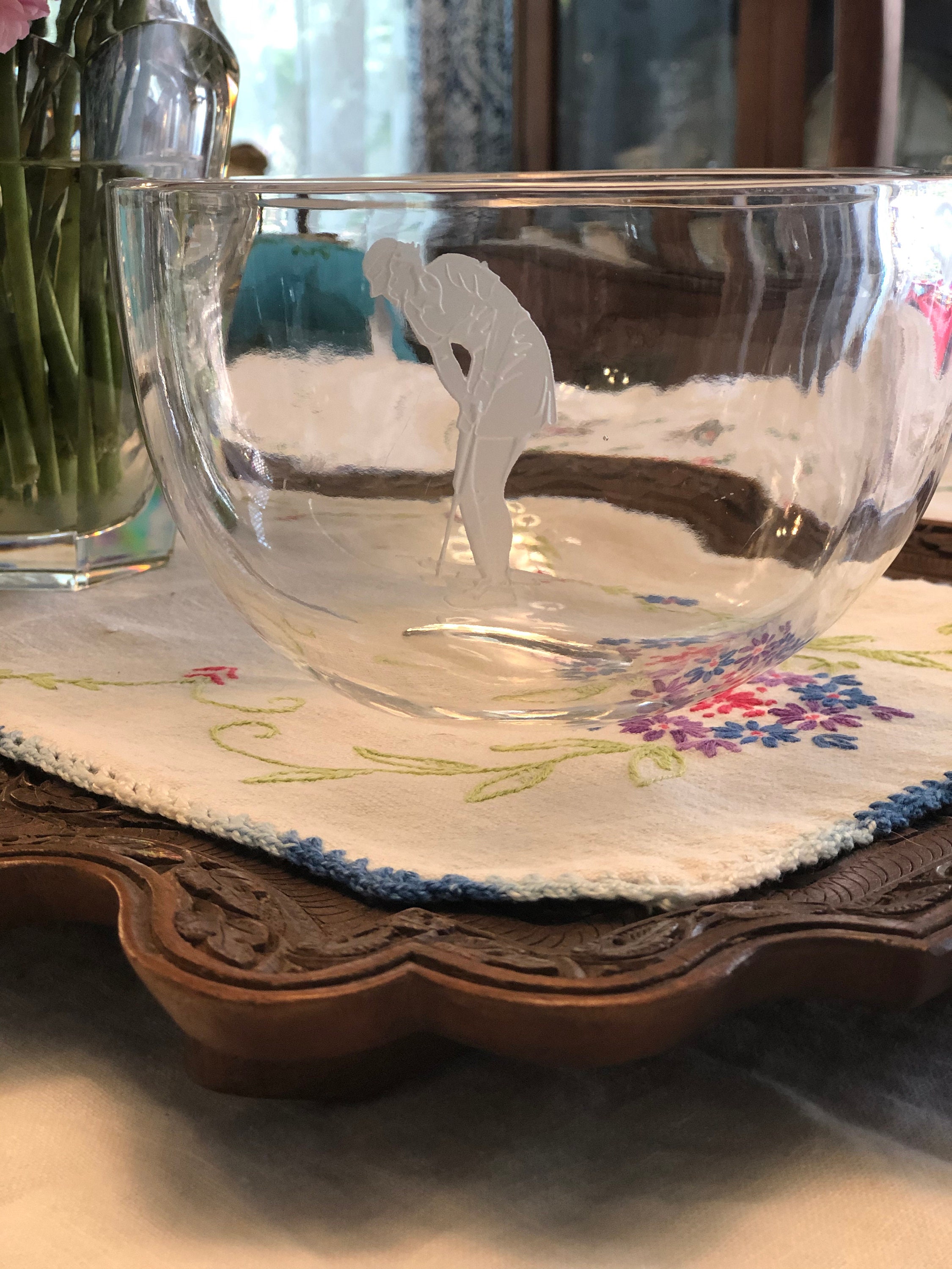 Nybro Swedish Crystal Presumed Paul Isling Trophy Bowl | Etsy