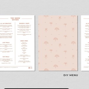 Editable Palm Tree Menu Template Corjl Restaurant Menu Cafe | Etsy ...