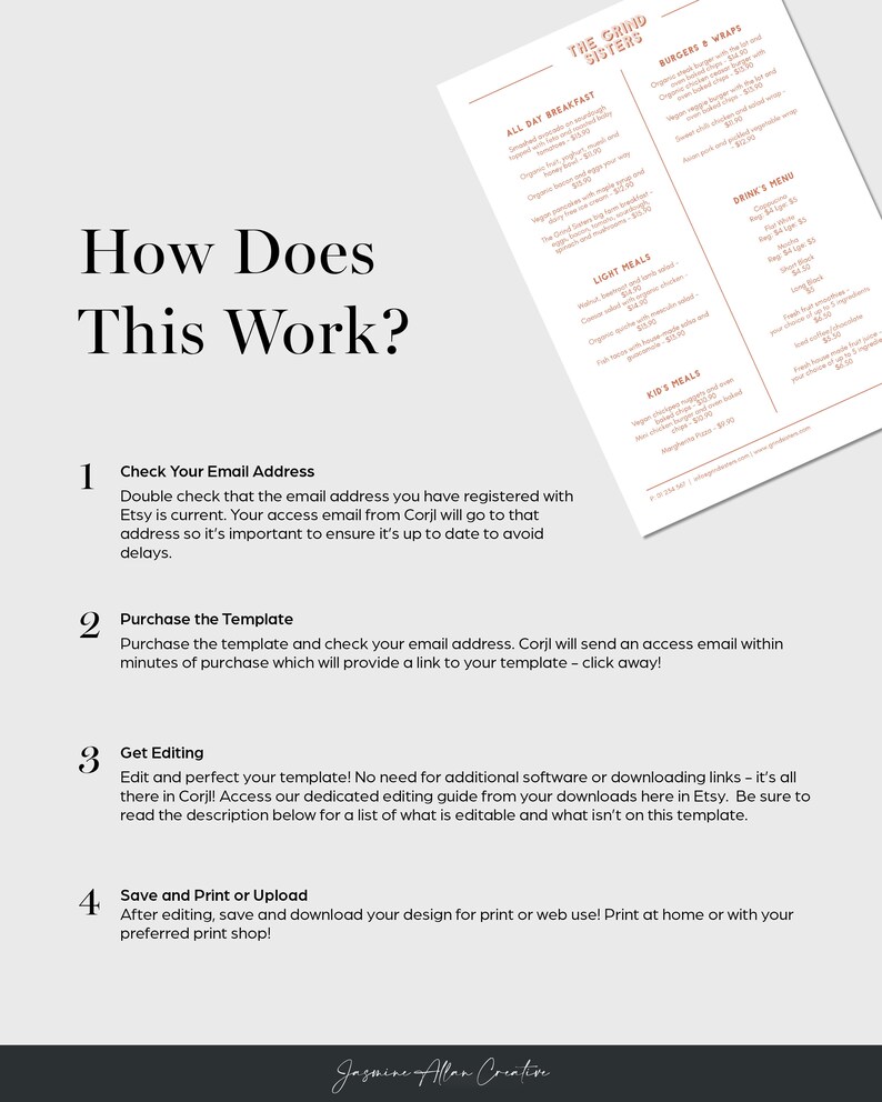 Editable Palm Tree Menu Template Corjl Restaurant Menu Cafe | Etsy ...