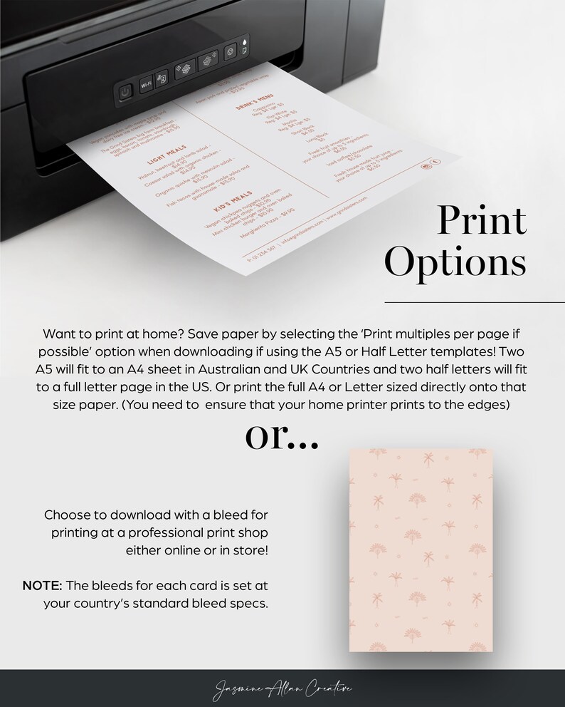 Editable Palm Tree Menu Template Corjl Restaurant Menu Cafe | Etsy ...