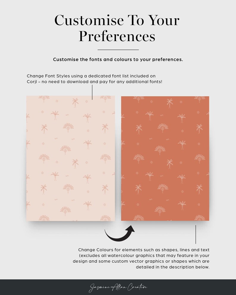 Editable Palm Tree Menu Template Corjl Restaurant Menu Cafe | Etsy ...