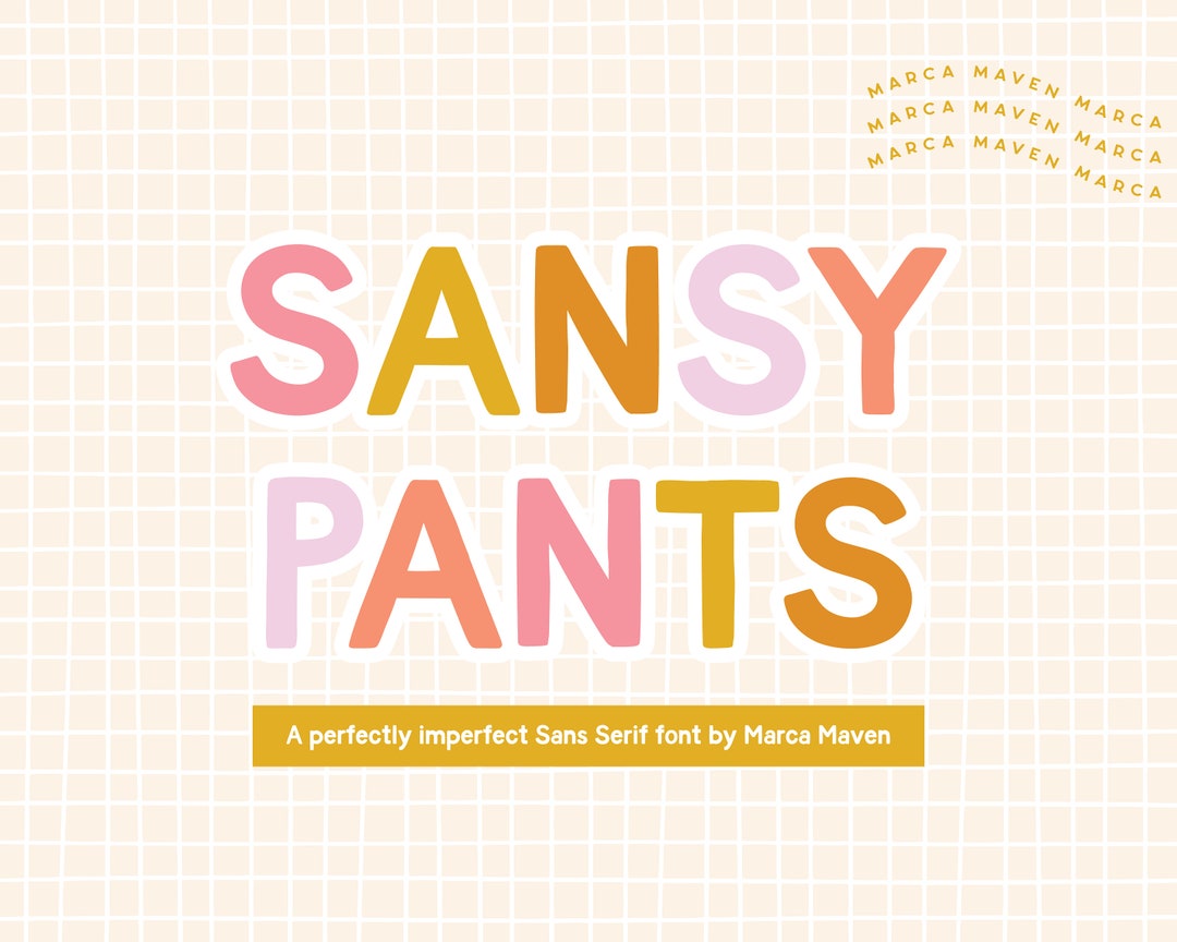 Sansy Pants Sans Serif Font, Handwritten Font, Font for Procreate ...