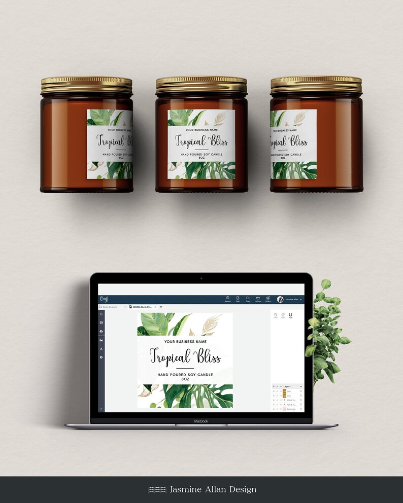 Editable Botanical Label Design Editable Corjl Template | Etsy