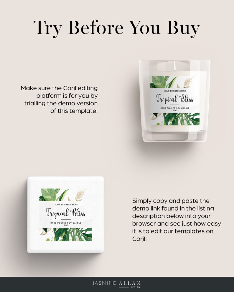 Editable Botanical Label Design Editable Corjl Template | Etsy