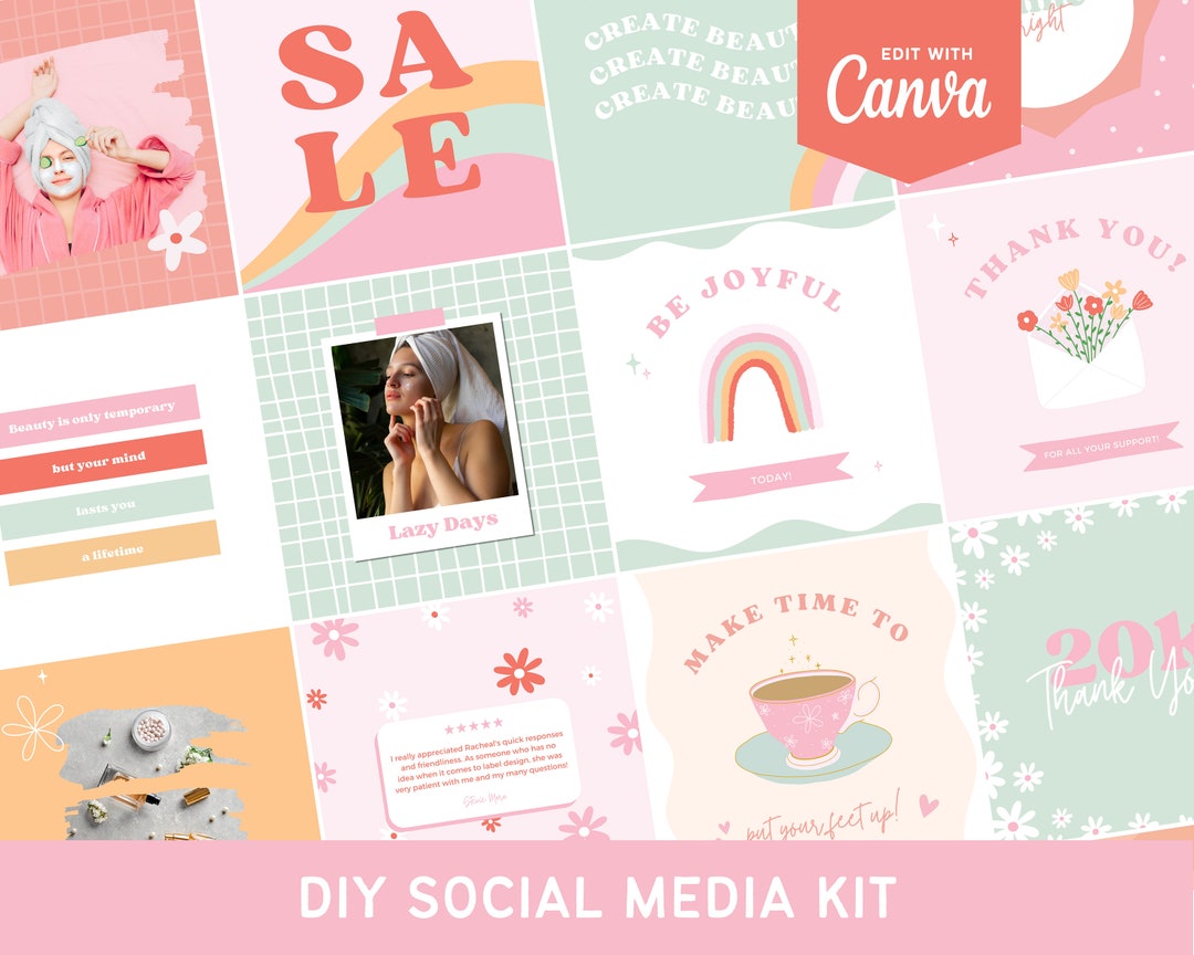 Bright and Colorful Canva Instagram Templates - DIY Social Media ...
