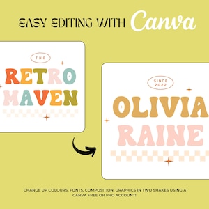 Fun, Bright Retro Canva Logo Kit - Star Logo - Vintage Logo - Bold ...
