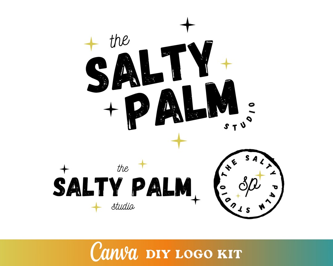 Fun, Retro Canva Logo Star Vintage Logo Grungy Logo Fun Bright Branding ...