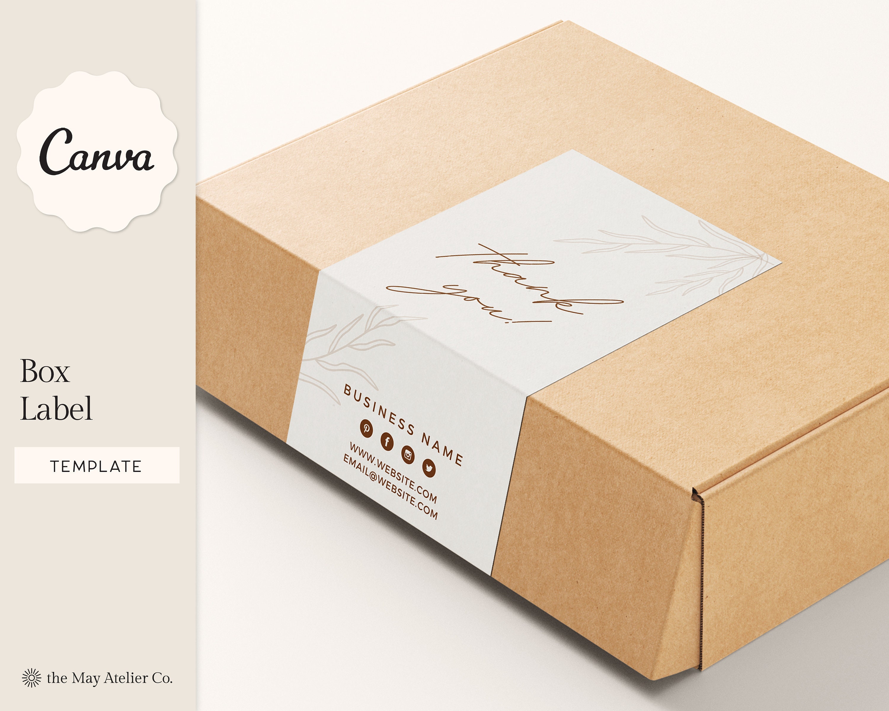 Modern Minimalist Packaging Label Coustom Box Seal Sticker Printable
