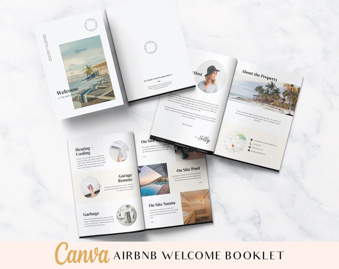 Airbnb Welcome Booklet - Editable Canva Template - Airbnb Host Booklet ...
