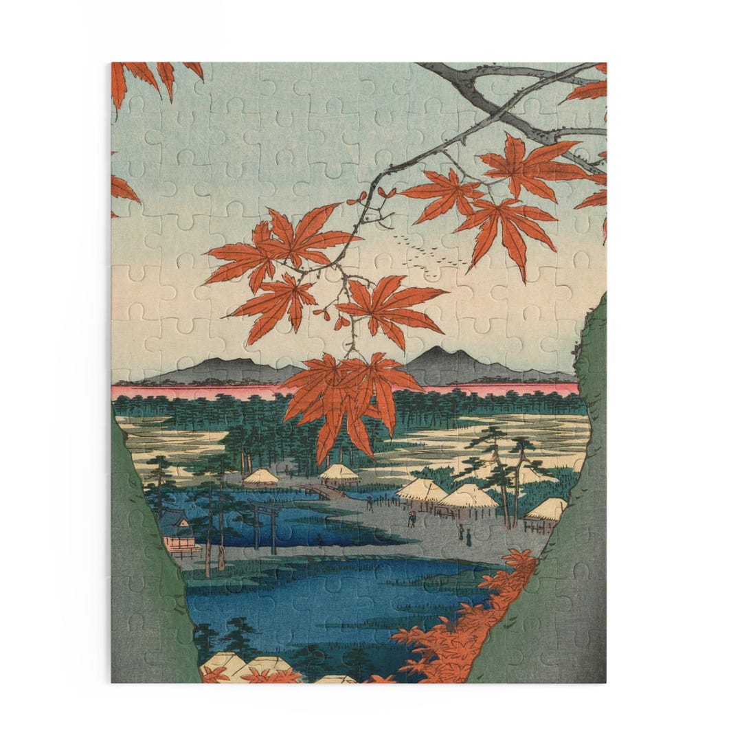 Jigsaw Puzzle Japanese Leaf by Utagawa Hiroshige Art Puzzle 120, 252 ...