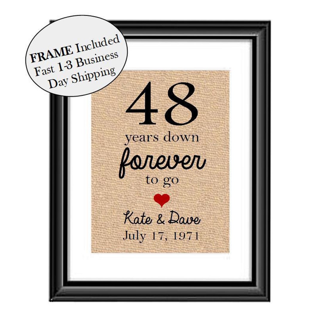 48 Year Wedding Anniversary Gift, 48th Wedding Anniversary, Wedding ...