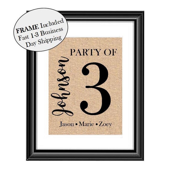 Personalized Party of 3 Sign Party of Family Sign Family | Etsy