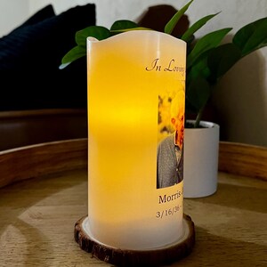 Personalized Memorial LED Candle With Photo - Sympathy Gift for Loss ...