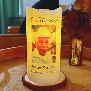 Personalized Memorial LED Candle With Photo - Sympathy Gift for Loss ...