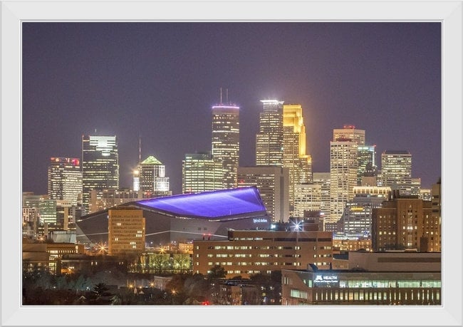 US Bank Stadium Night | Vikings Stadium | Minneapolis Skyline | Canvas ...