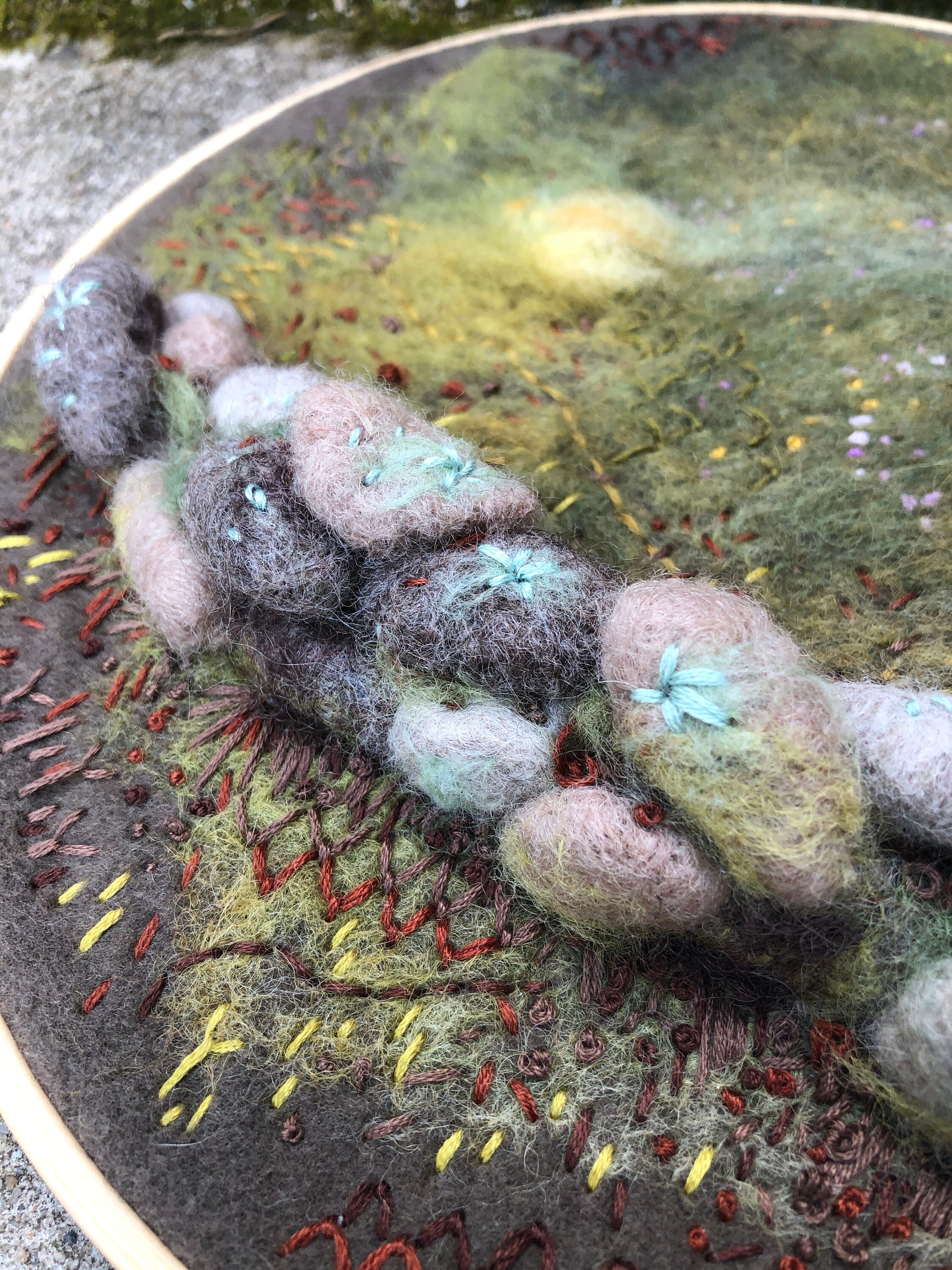 Stone Wall Meadow Felted Embroidery Landscape Art - Etsy