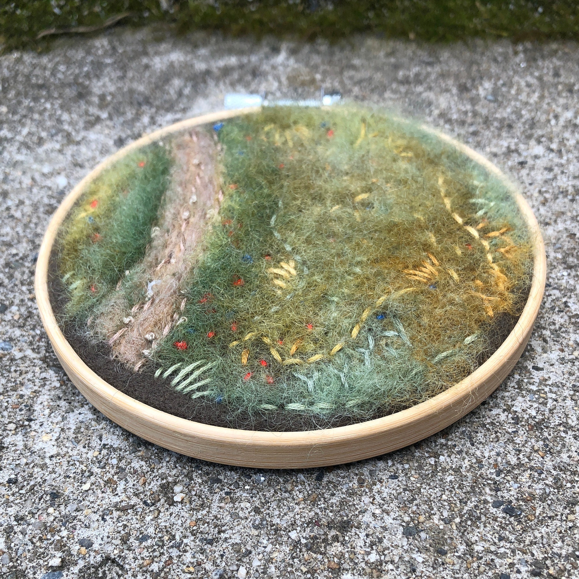 Roadside Meadow Arte de bordado de paisajes de fieltro - Etsy España