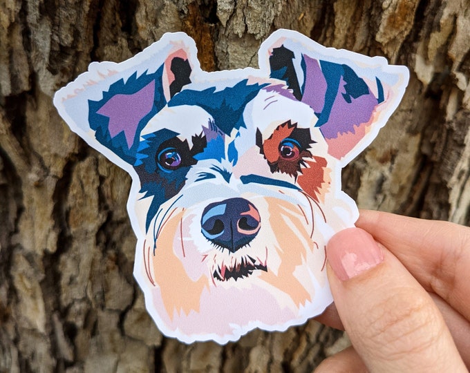 Schnauzer Stickers, Schnauzer Vinyl Matte Stickers, Schnauzer Dog Puppy ...