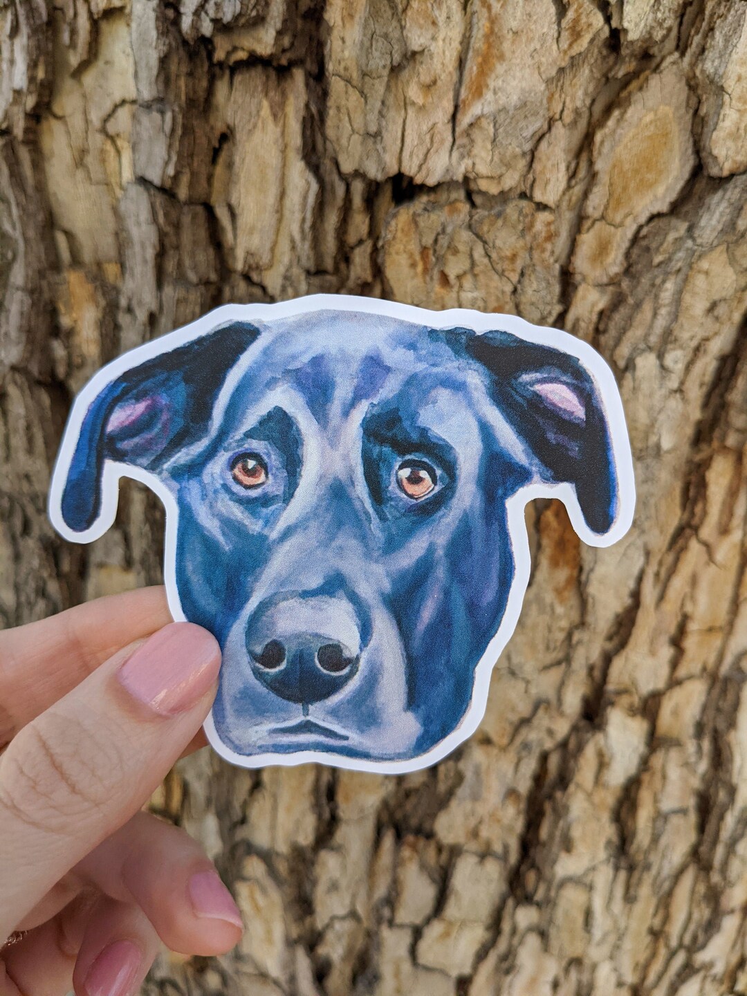 Majorca Shepherd Black Lab Mix, Watercolor Dog Matte-finish Vinyl ...