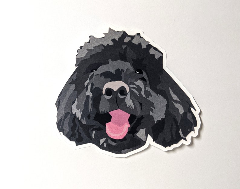 Black Poodle Doodle Dog Sticker Labradoodle and Goldendoodle | Etsy
