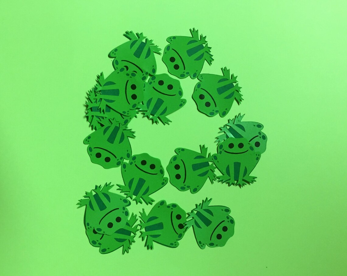 Frog Confetti Green Frog Confetti Swamp Party Conffetti - Etsy
