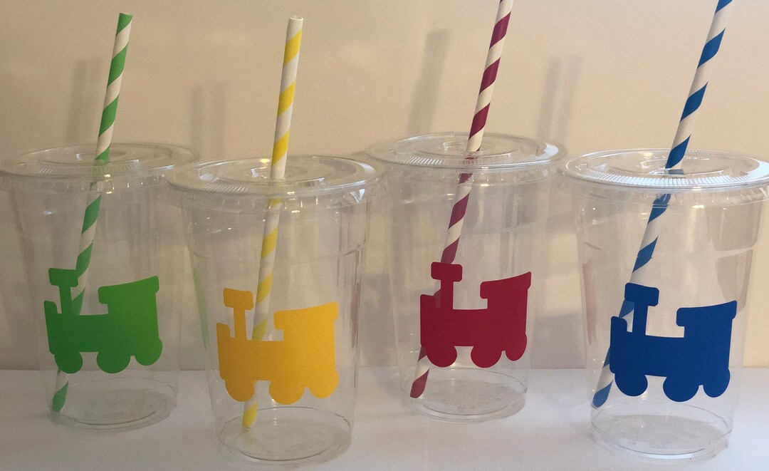Train Party Cups, Train Birthday Party Cups, Little Boy Train Birthday ...