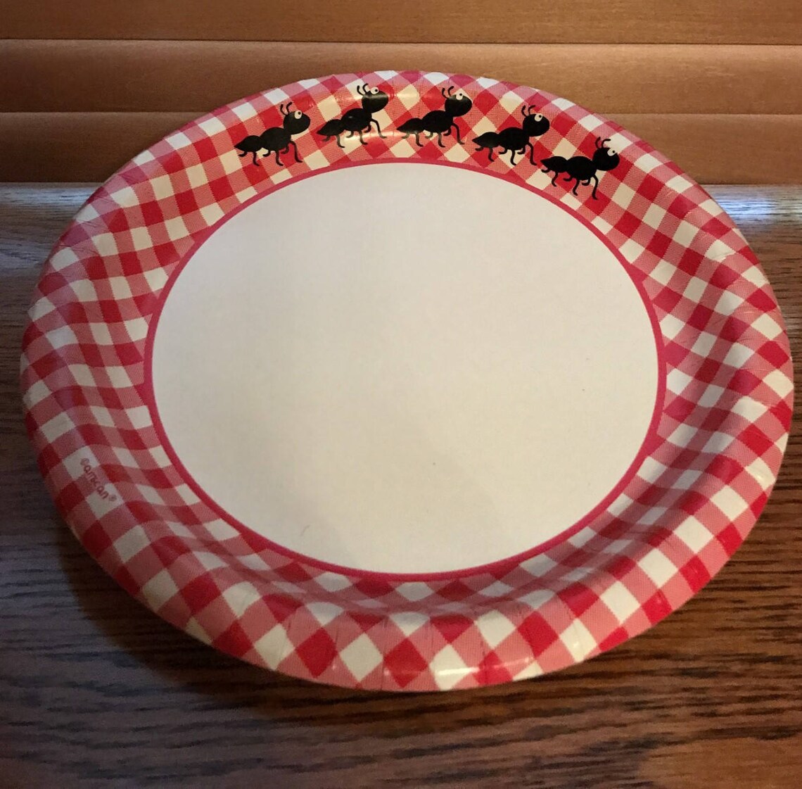 Ant Picnic Paper Plates, Summer Barbeque, Picnic Party, Gingham Plates ...