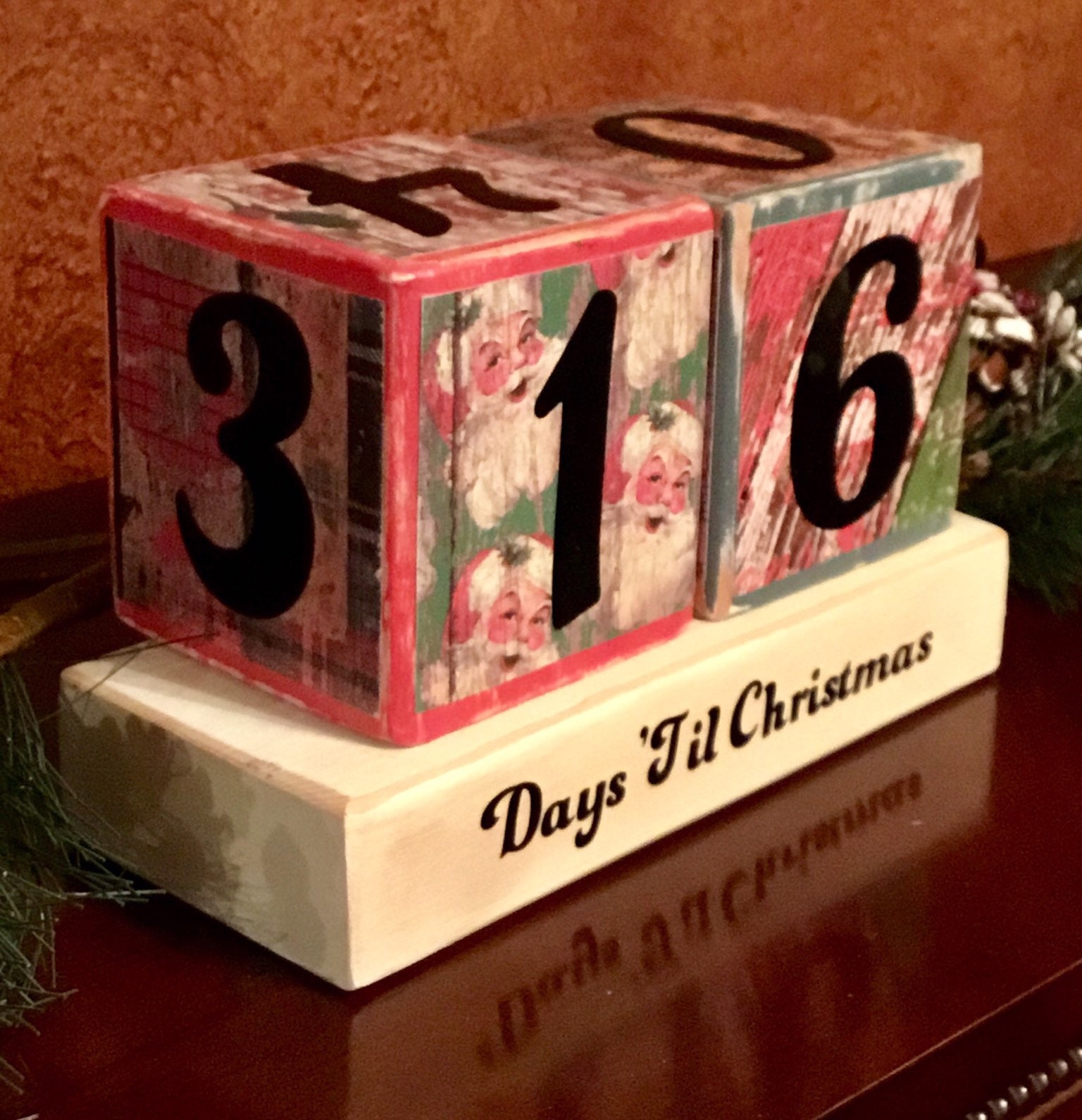 Rustic Christmas Countdown Blocks Christmas Countdown Rustic - Etsy