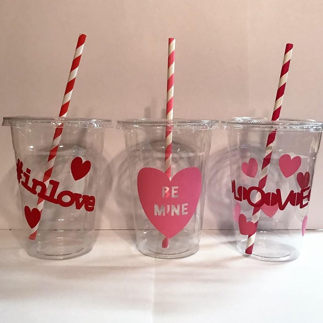 Valentine Party Cups, Heart Cups, Be Mine Cups, #in Love Cups, February ...