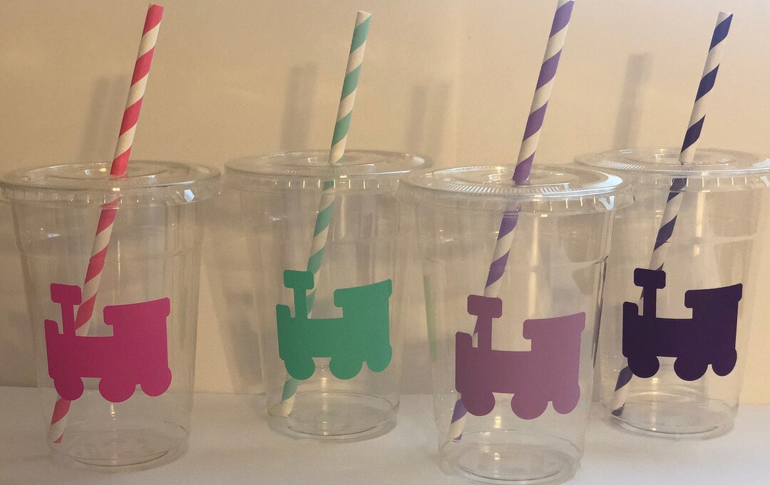 Train Party Cups, Train Birthday Party Cups, Girl Train Birthday Party ...