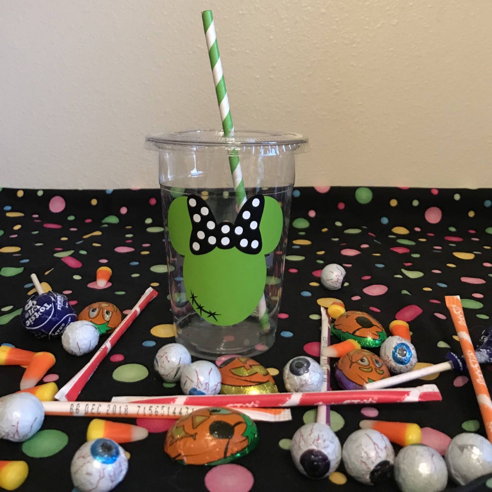 Mickey and Minnie Frankenstein Cups, Halloween Cups, Birthday Party ...