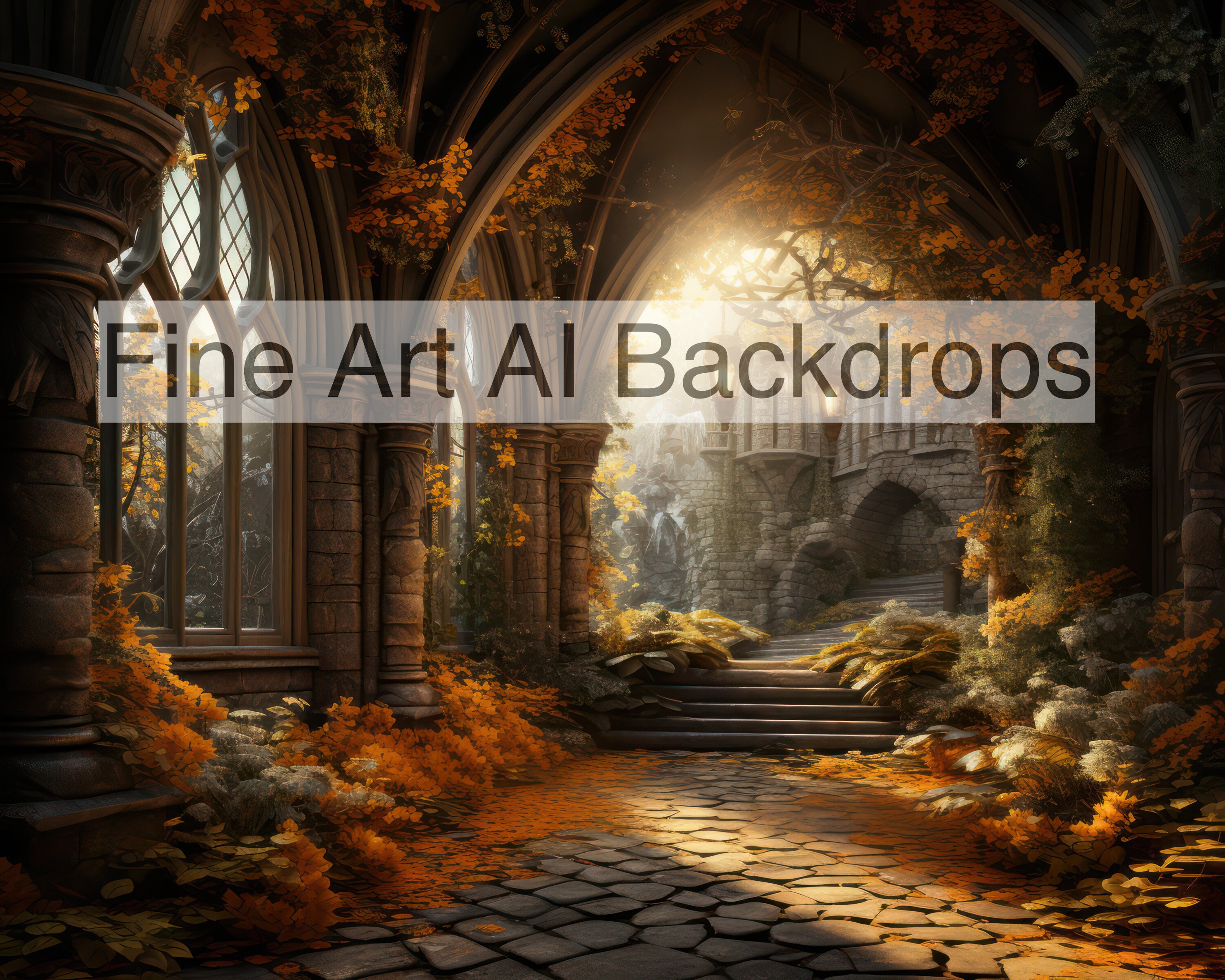 NINE Yellow Fantasy Room/castle Set Digital Backdrops, Maternity ...