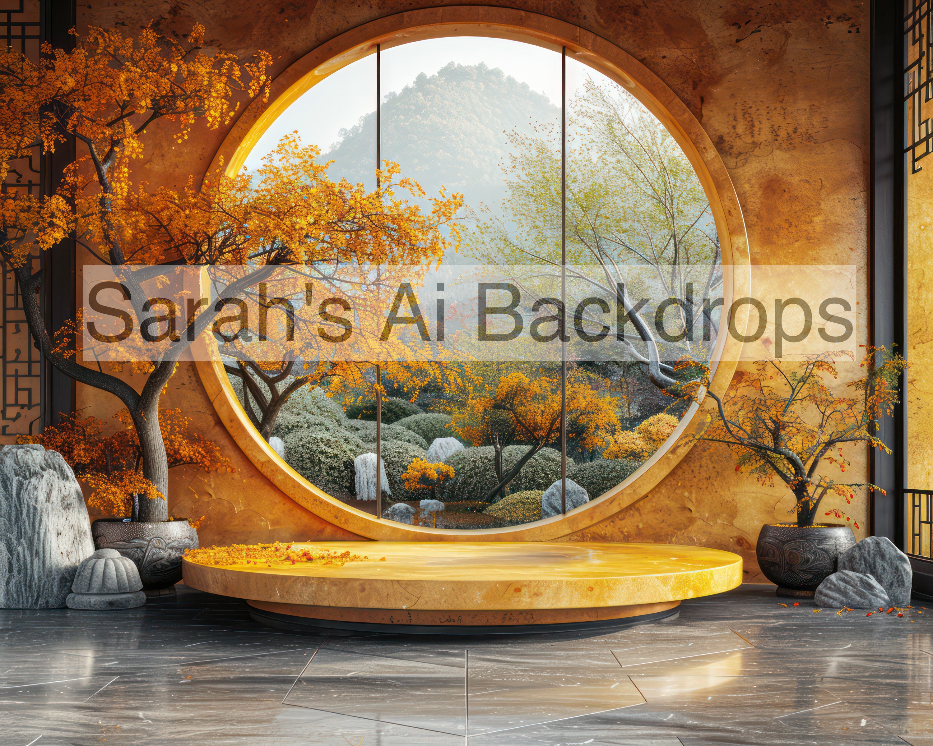 NINE Chinese-style Pedestal Digital Backdrops, Maternity Backdrops ...