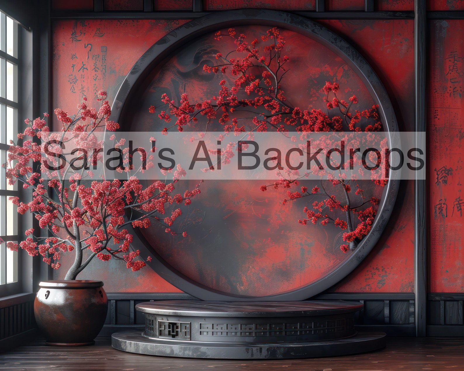 NINE Chinese-style Pedestal Digital Backdrops, Maternity Backdrops ...