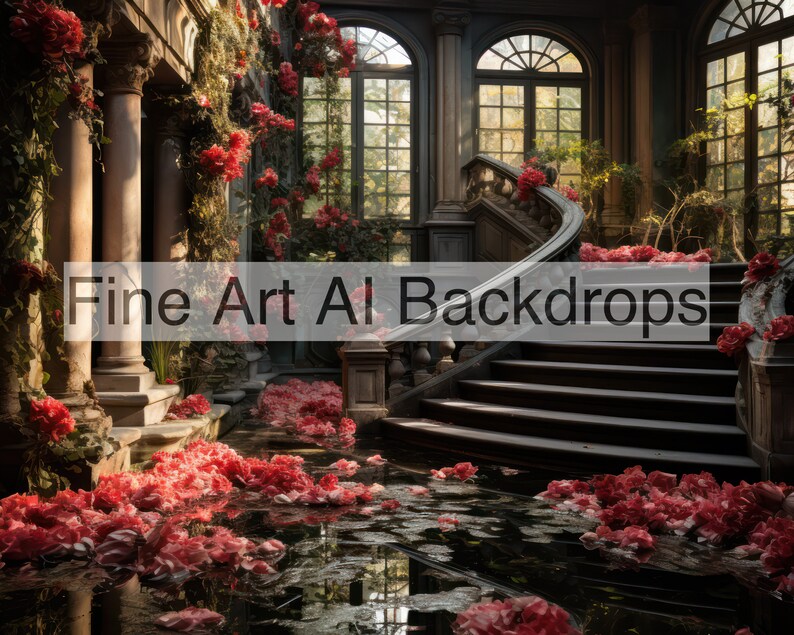 NINE Red Fantasy Room/castle Set Digital Backdrops, Maternity Backdrops ...