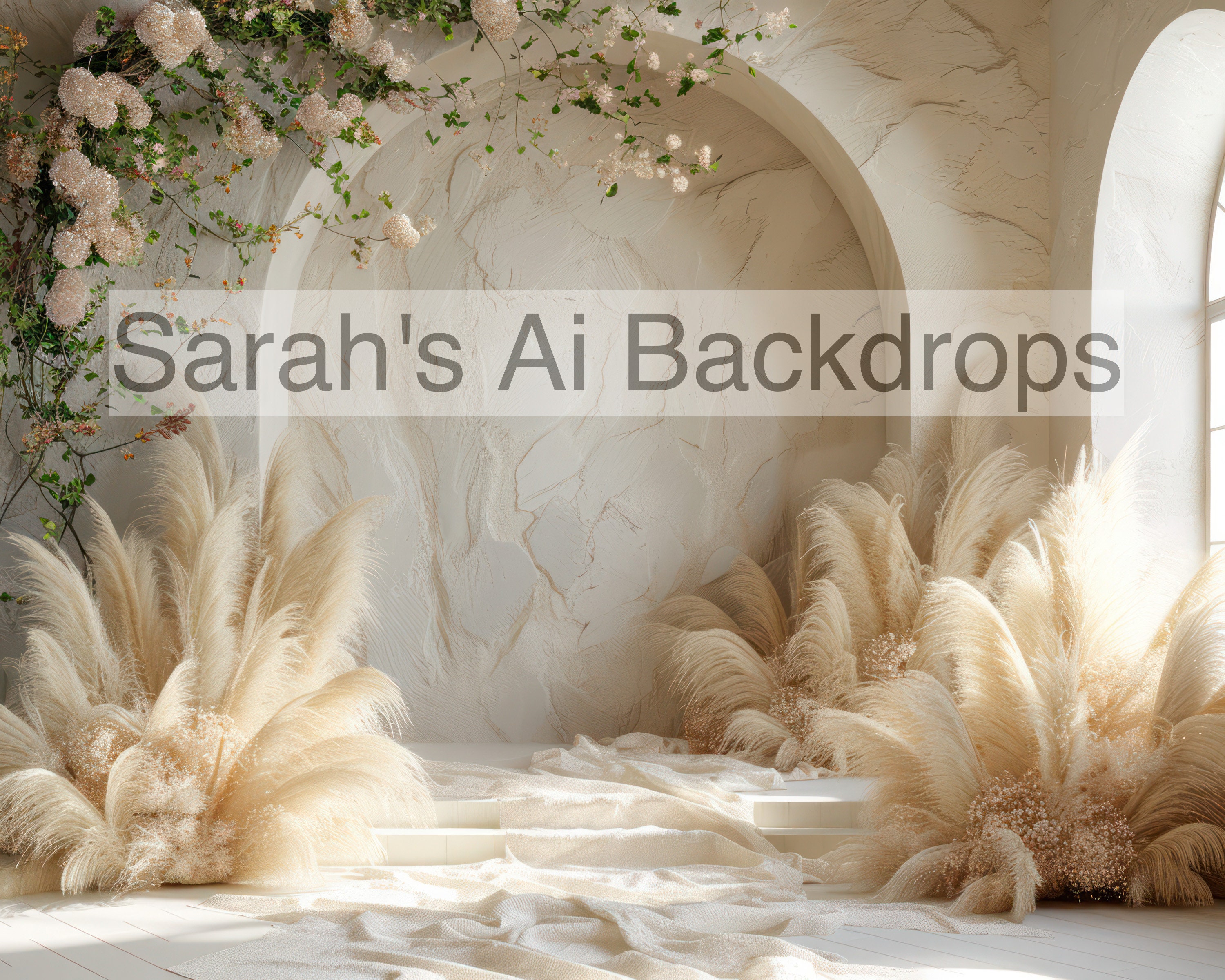 NINE Pampas Arch Fantasy Digital Backdrops, Maternity Backdrops, Studio ...