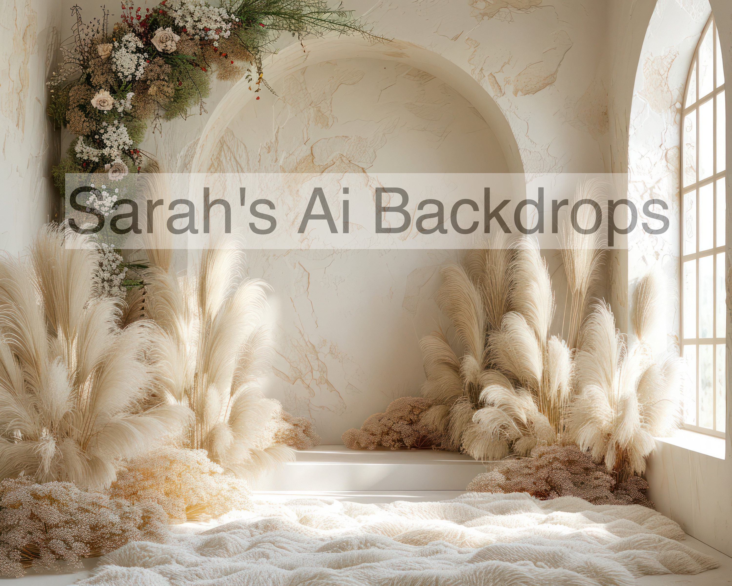 NINE Pampas Arch Fantasy Digital Backdrops, Maternity Backdrops, Studio ...