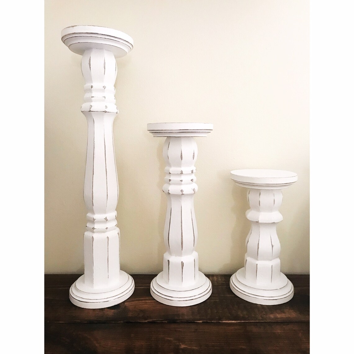 Cass Farmhouse Style Candlesticks / Wood Candlestick / - Etsy
